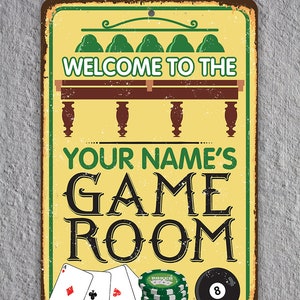 Personalized Metal Sign-game Room Play Nice-8x12/12x18 Indoor/outdoor ...