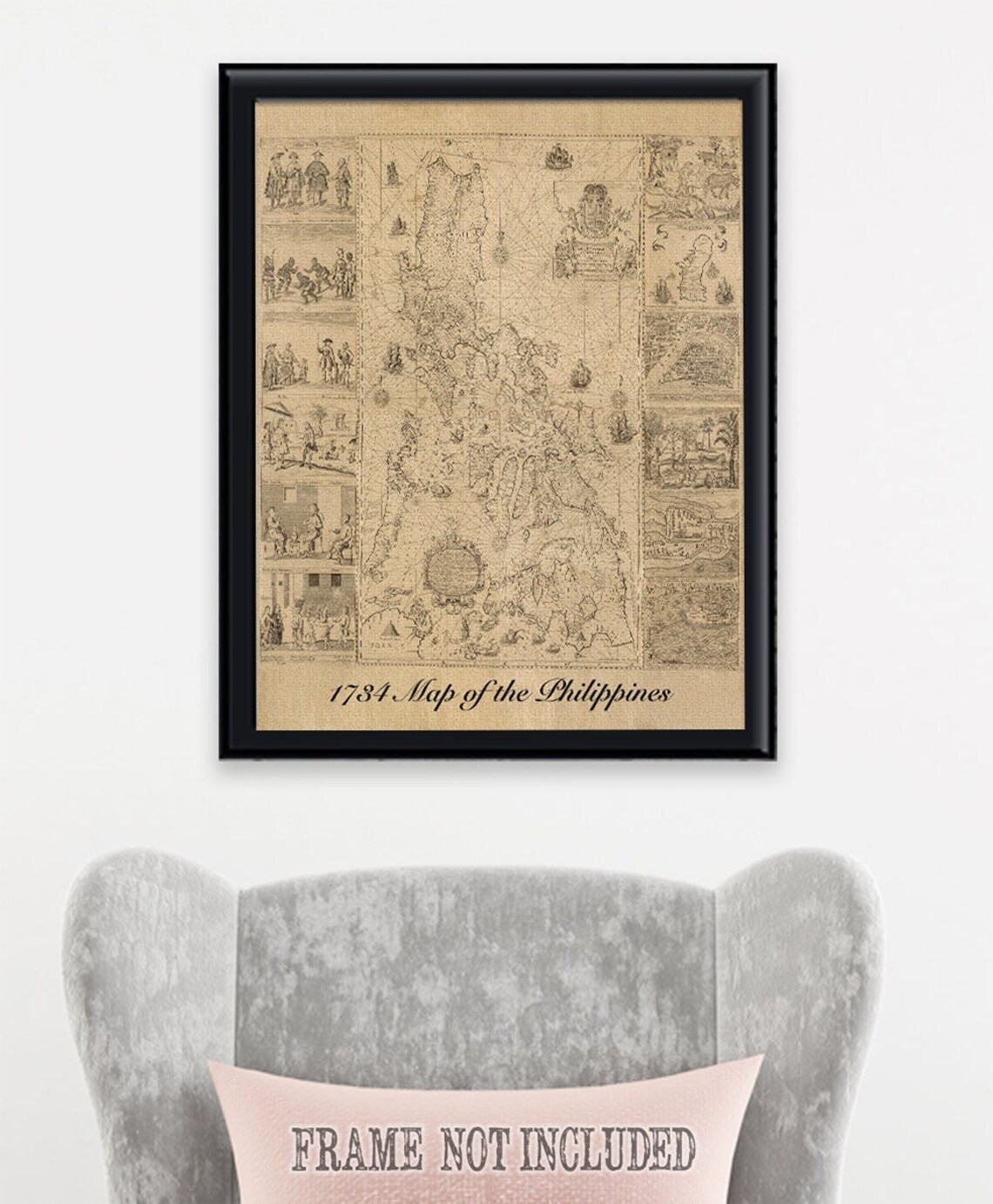 1734 Map of the Philippines Choose Unframed Poster or Canvas | Etsy