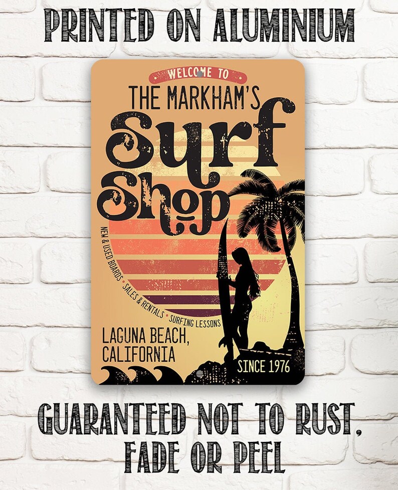 Personalized Surf Shack Metal Sign 8 X 12 or - Etsy