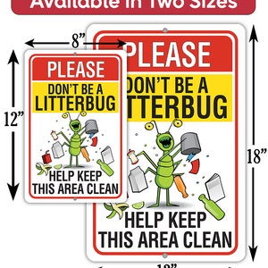Tin-please Don't Be a Litterbug, Help Keep This Area Clean 8x12/12x18 ...