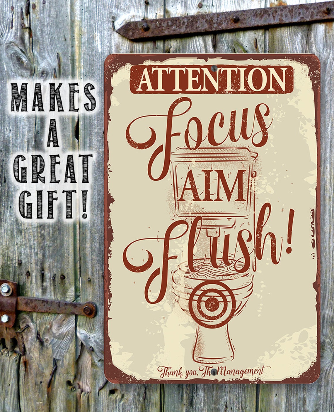 Attention Focus Aim Flush Metal Sign 8x12 or - Etsy