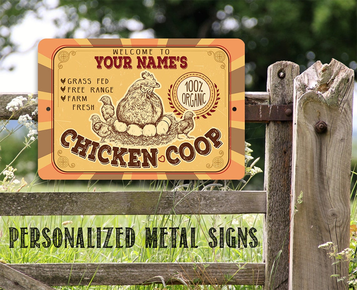 Personalized Metal Sign Chicken Coop Tin 8x12 - Etsy