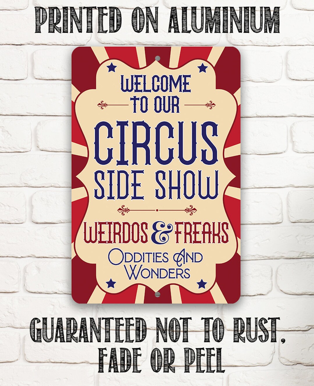 Metal Sign-circus Sideshow-durable Tin-8x12 or 12x18 Use Indoor/outdoor ...