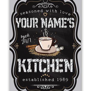 Tin Personalized Kitchen Sign Metal Sign 8x12 or 12x18 Use Indoor ...