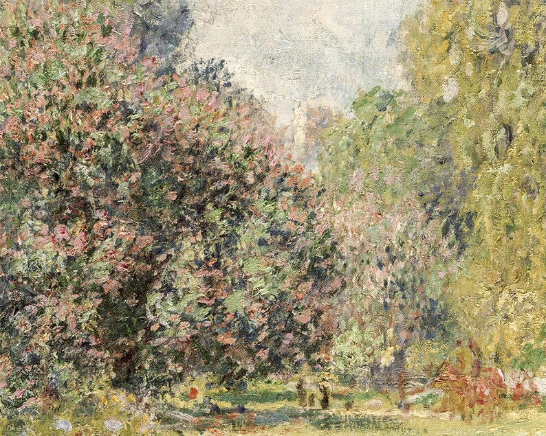 Spring Garden Landscape Oil Painting Download Green Toned - Etsy