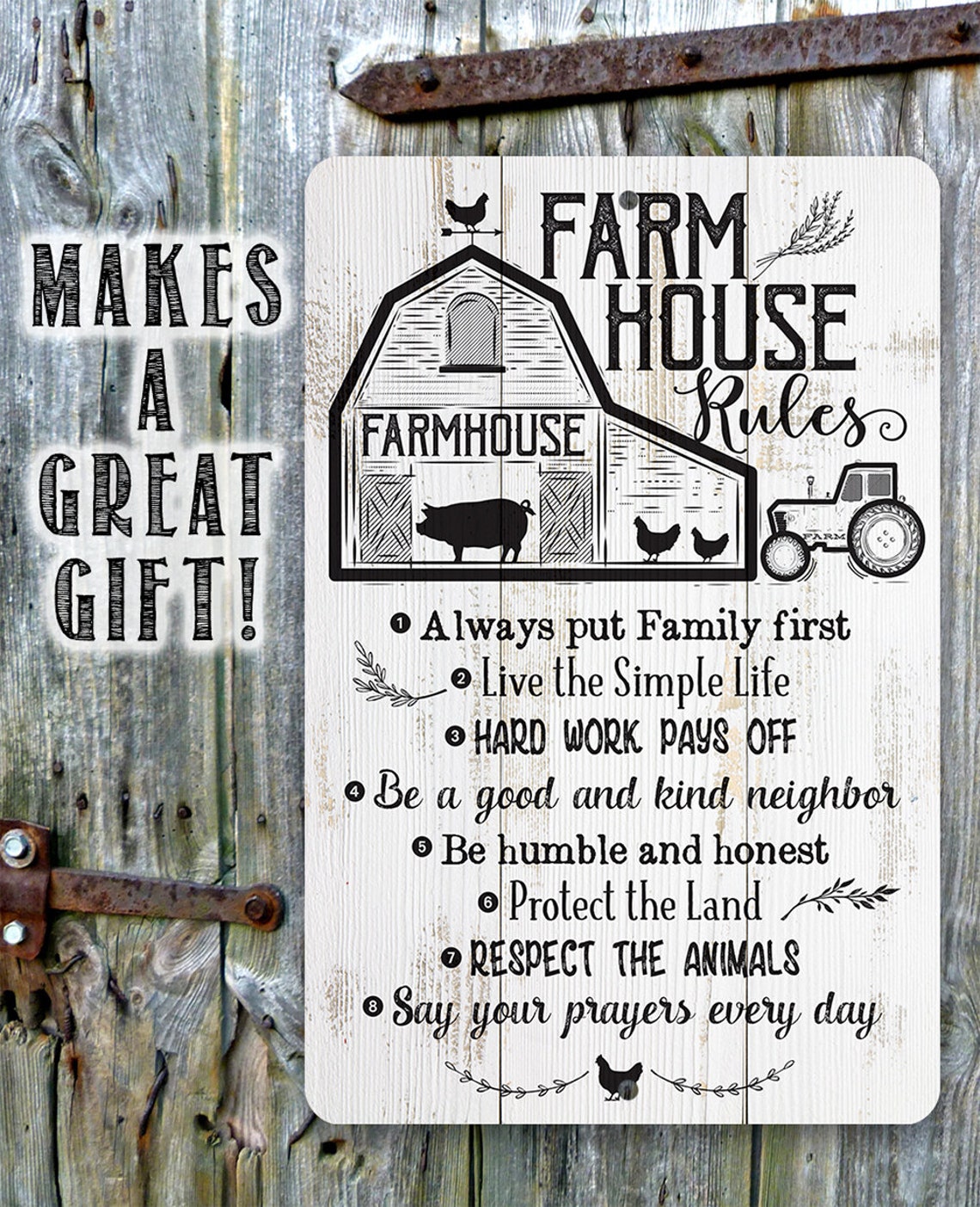 Farmhouse Rules 8 X 12 or 12 X 18 - Etsy