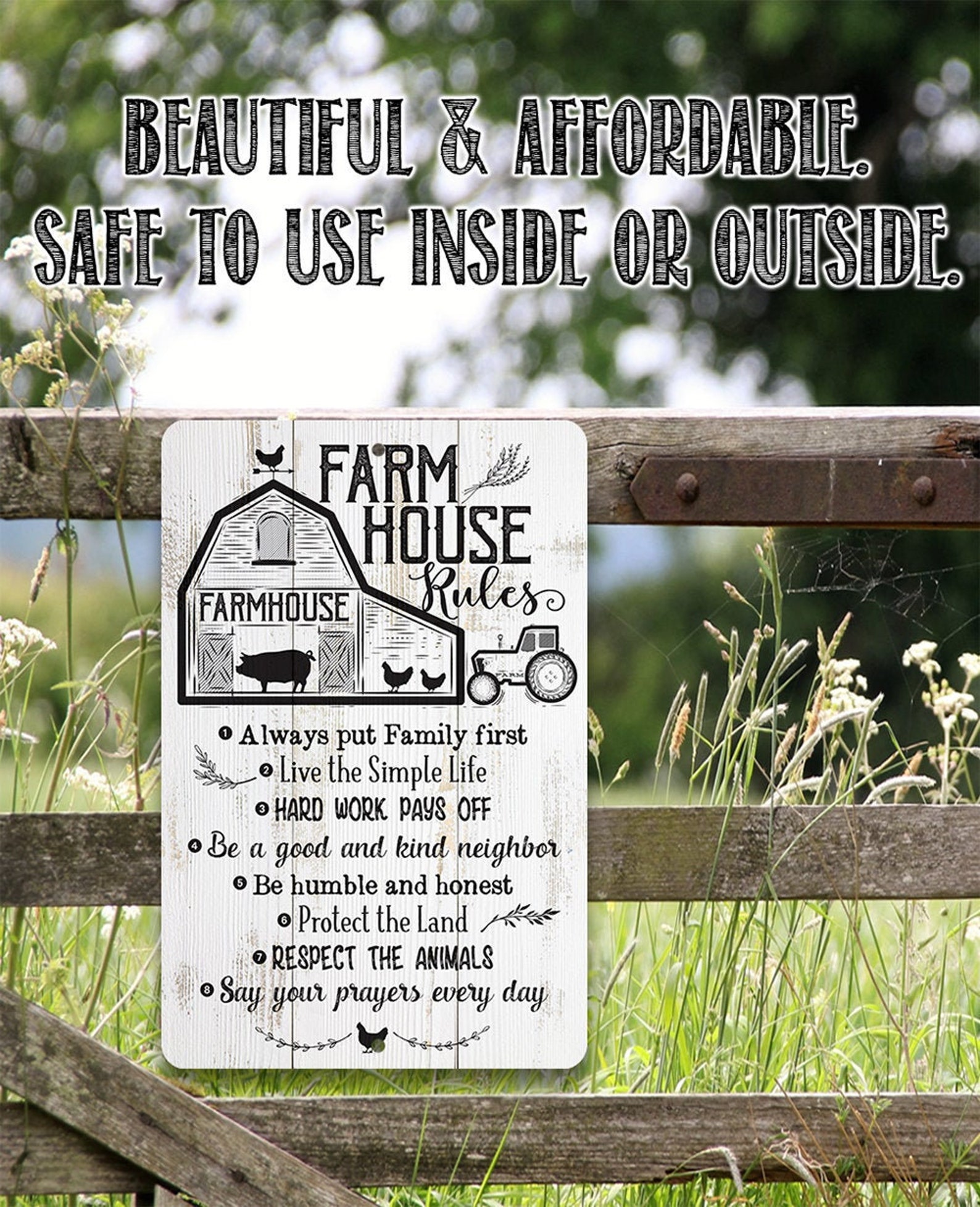 Farmhouse Rules 8 X 12 or 12 X 18 | Etsy