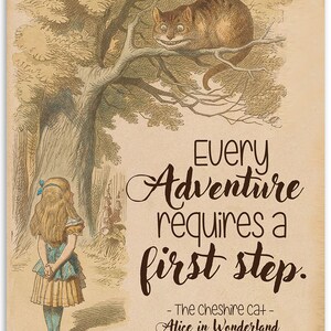 Every Adventure Requires A First Step Cheshire Cat 11x14 Unframed Book ...