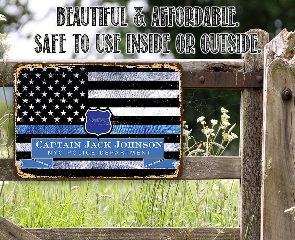 Personalized Metal Sign-blue Line Police | Etsy