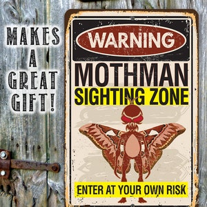 Warning Mothman Sighting Zone Enter at Your Own Risk 8 | Etsy