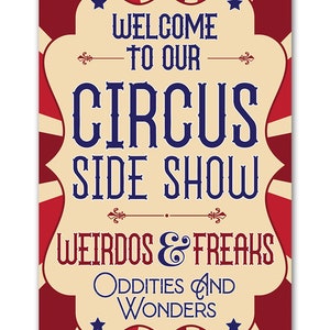 Metal Sign-circus Sideshow-durable Tin-8x12 or 12x18 Use Indoor/outdoor ...
