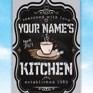 Tin Personalized Kitchen Sign Metal Sign 8x12 or 12x18 Use Indoor ...