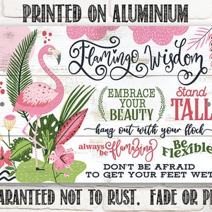 Tin Metal Sign Flamingo Wisdom 8x12 / 12x18 Indoor/outdoor Great Gift ...