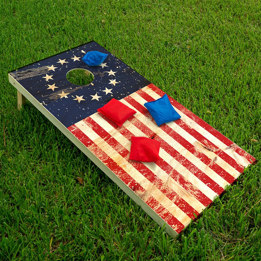 Set of 2 Corn Hole Decal Betsy Ross Flag Board Wrap - Etsy