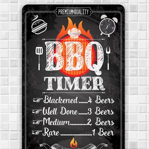 Funny Barbecue Timer Sign 8 X 12 or 12 X 18 Use Indoor/outdoor Aluminum ...