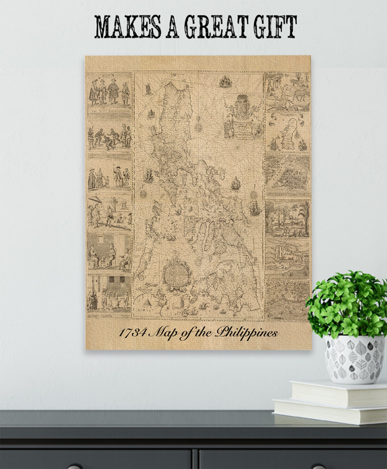 1734 Map of the Philippines Choose Unframed Poster or Canvas | Etsy