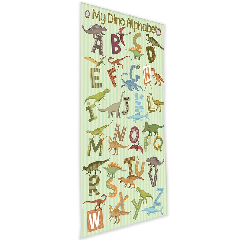 Dinosaur Alphabet Canvas Wall Scroll Art Large Minimalist - Etsy