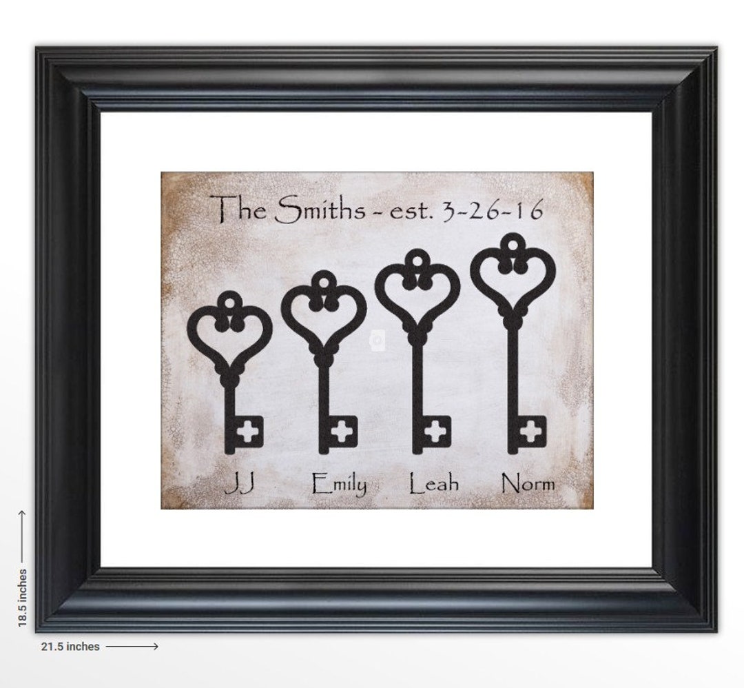 Family Keys personalized Unique Art choose From Two Three - Etsy