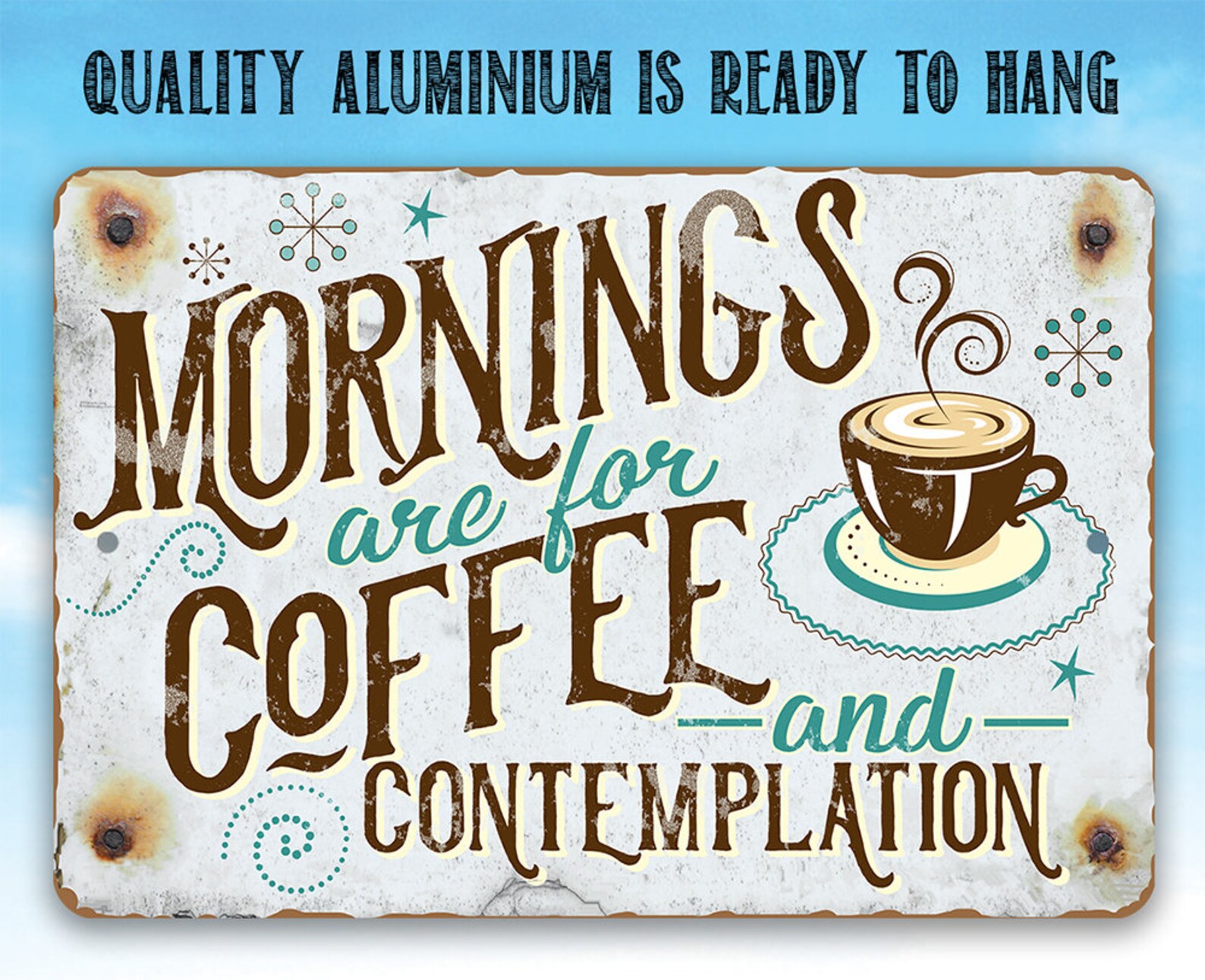 Tin Metal Sign Mornings Are for Coffee 8x12 | Etsy