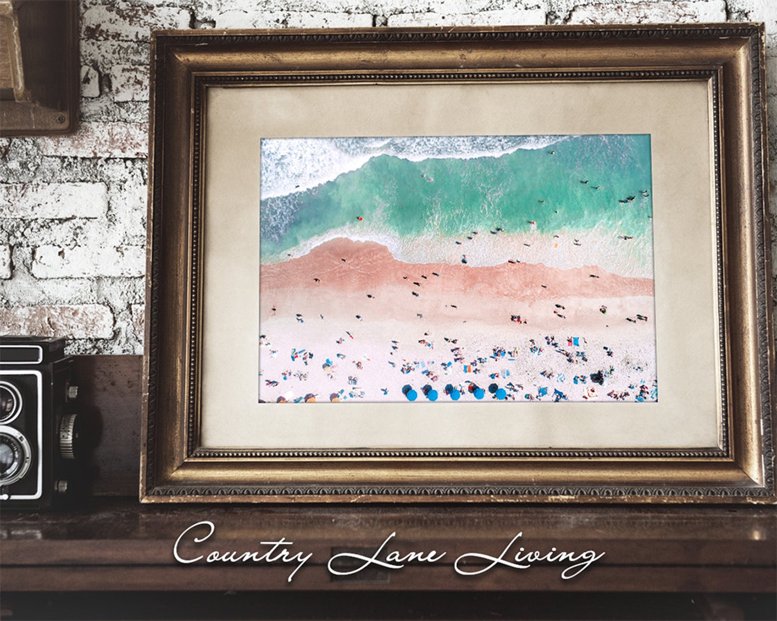 Overhead Beach Scene Seascape Image Download Bright Toned | Etsy