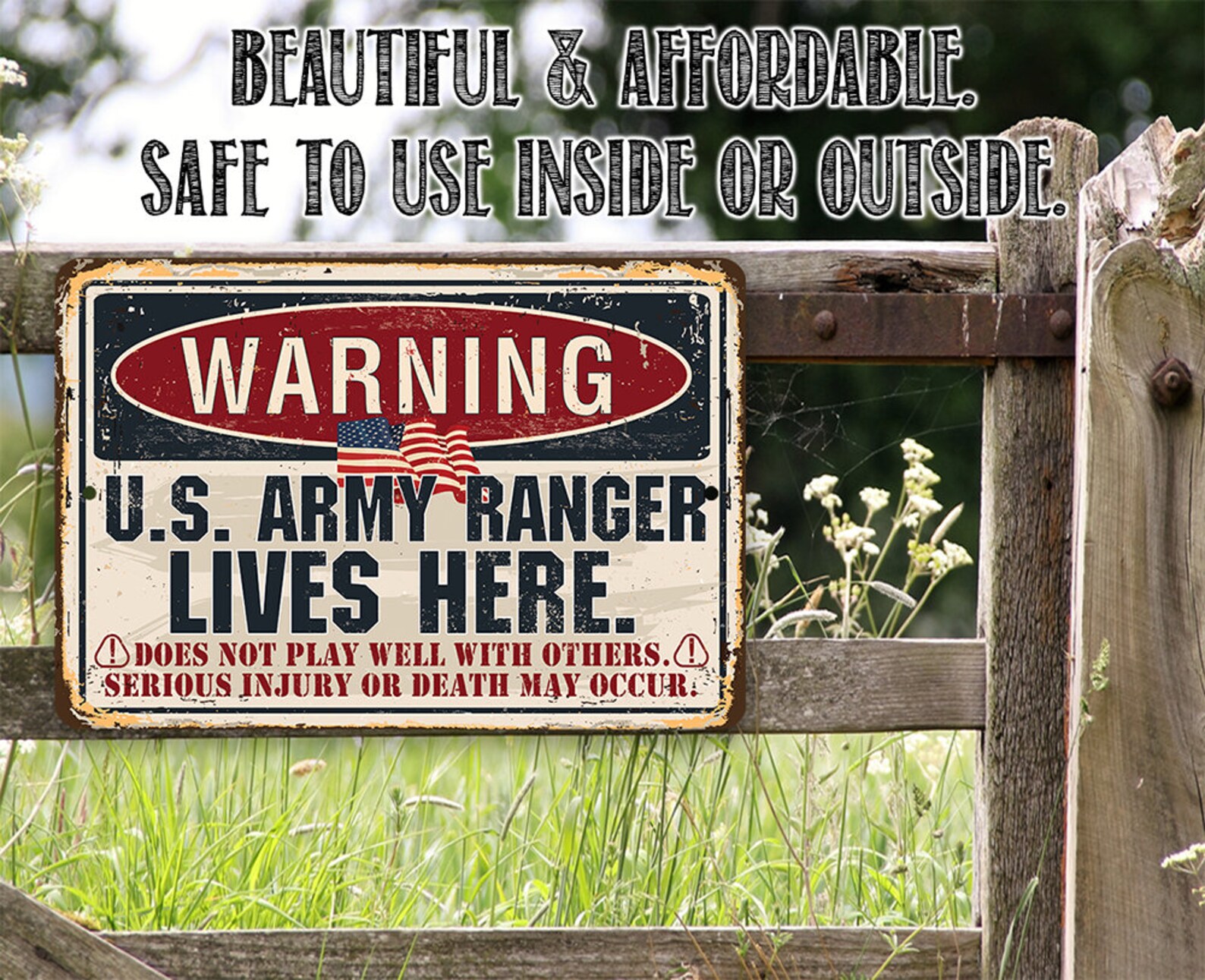 Tin Metal Sign Warning US Army Ranger 8x12 - Etsy UK