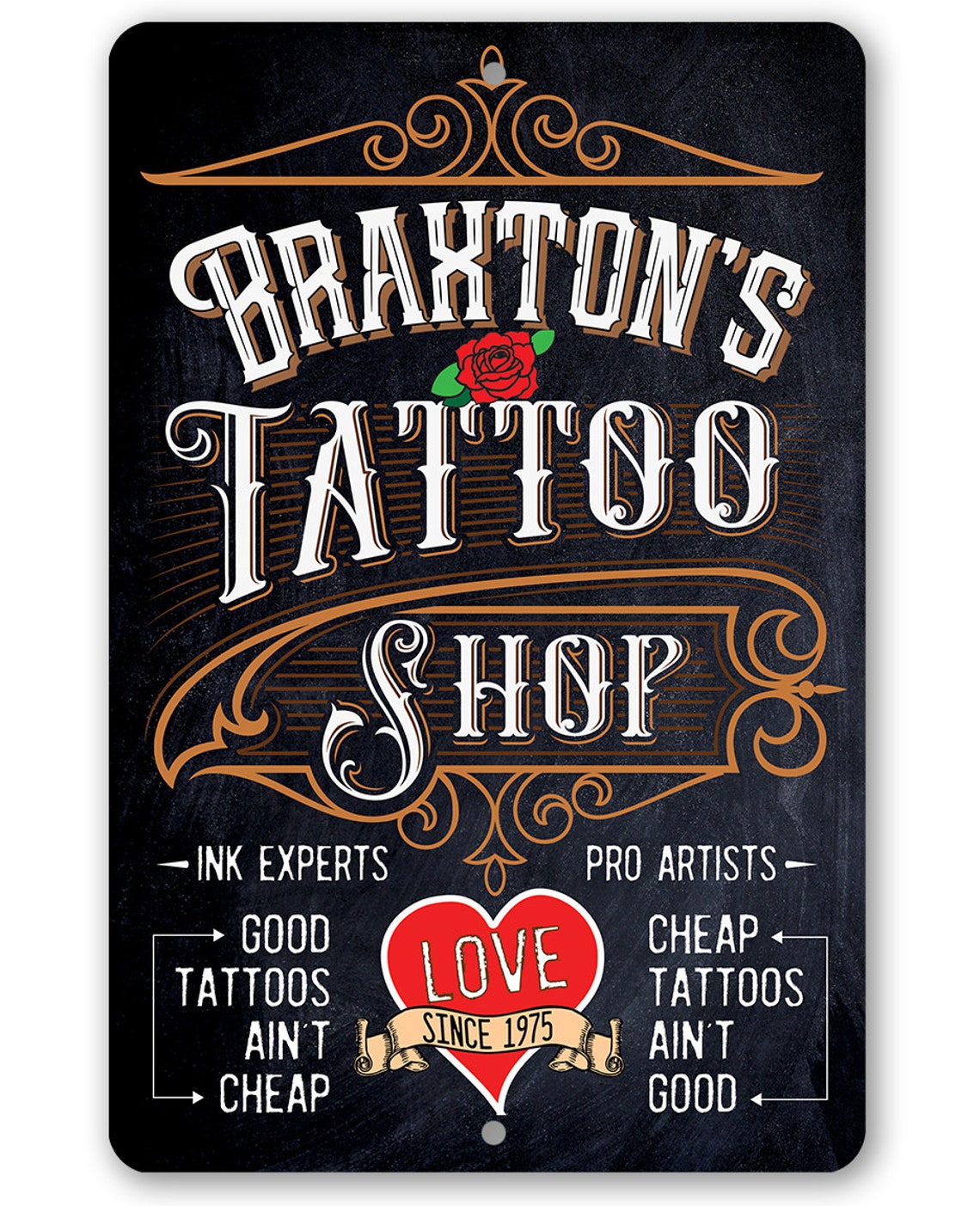 Personalized Tattoo Shop Sign 8 X 12 or 12 - Etsy