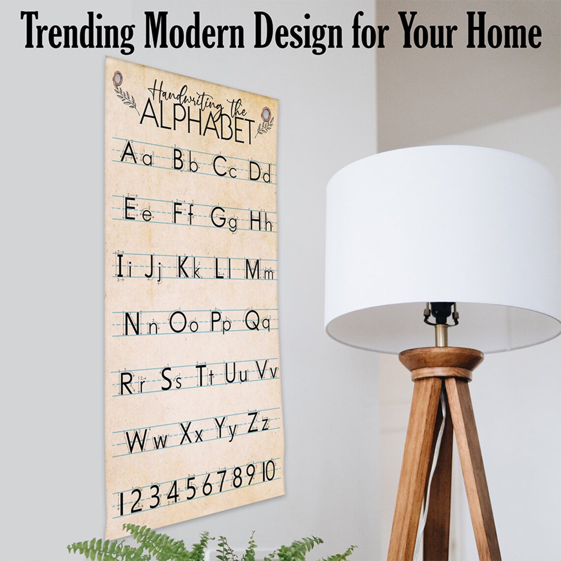 Canvas Wall Scroll Handwriting the Alphabet 16 X | Etsy