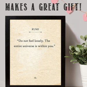 Instant Digital Download Rumi do Not Feel Lonely. the Universe is ...