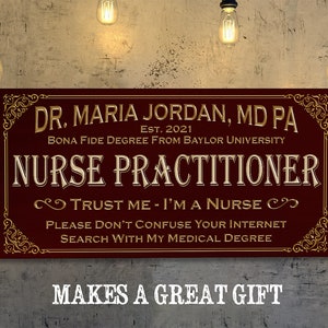 Large Nurse Practitioner Personalized Canvas for Clinics - Etsy