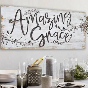 Large Canvas Amazing Grace Stretched on Wood Frame Great - Etsy