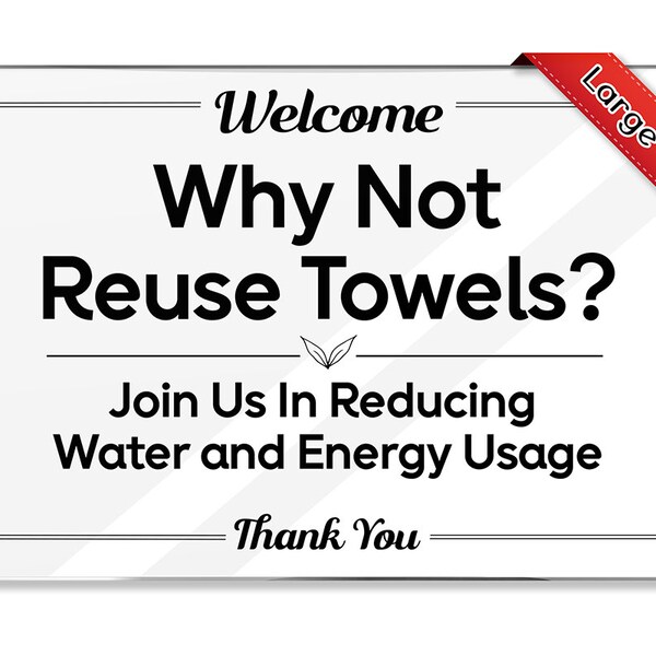 Reuse Towel Signs - Etsy