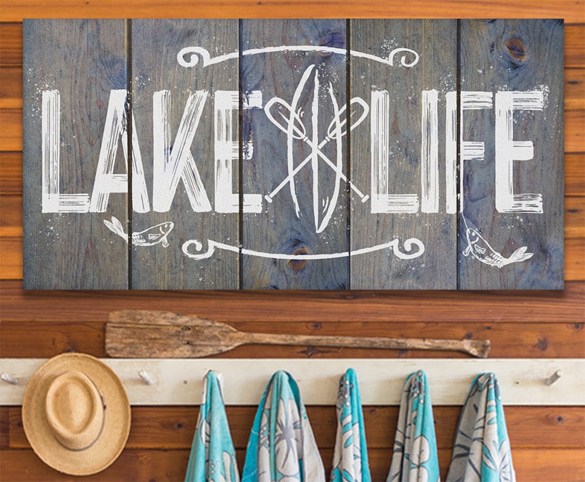 Large Canvas Lake Life Stretched on a Heavy Wood Frame - Etsy