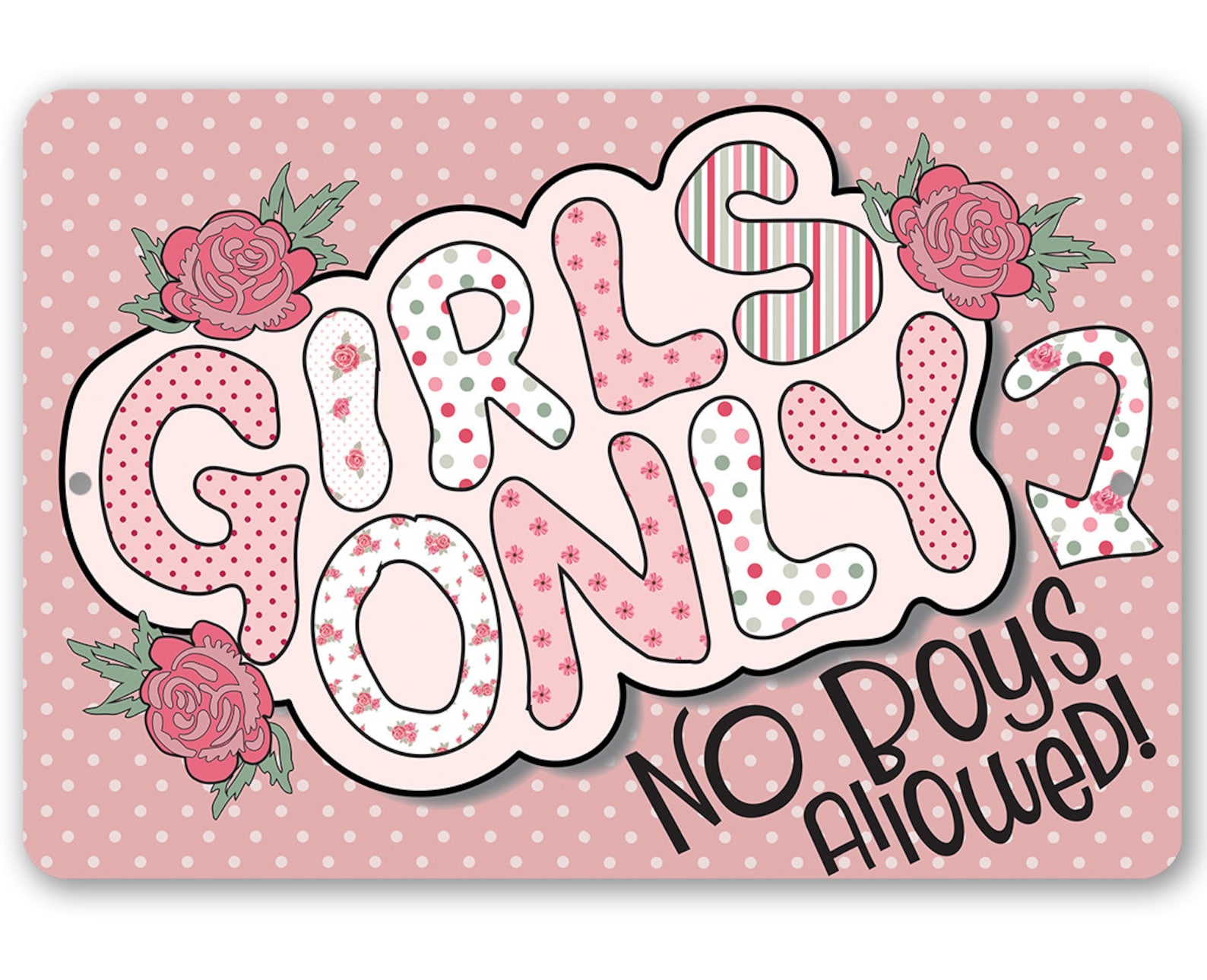 Tin Metal Sign Girls Only 8x12 or | Etsy