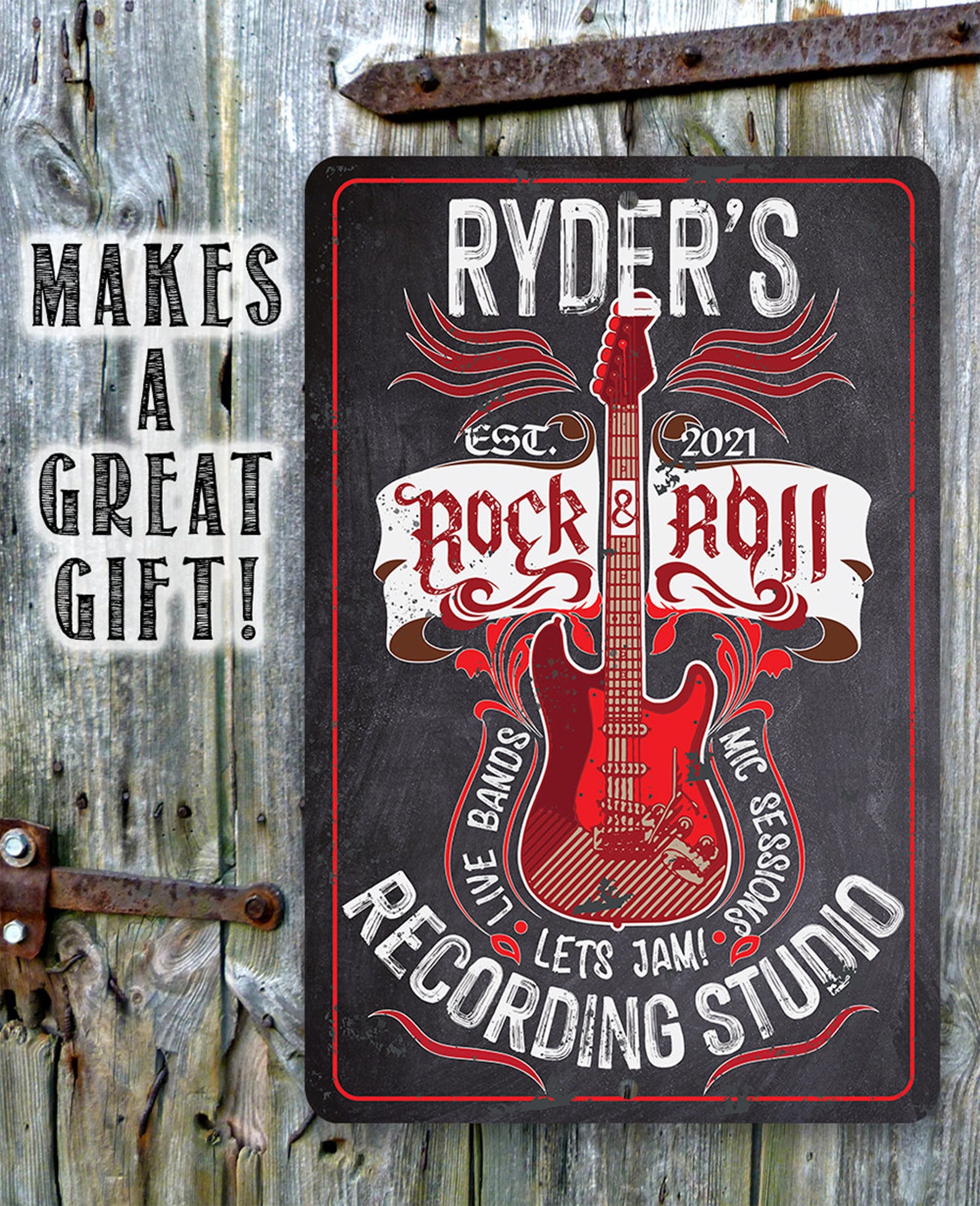 Tin Personalized Rock & Roll Metal Sign 8 X 12 - Etsy