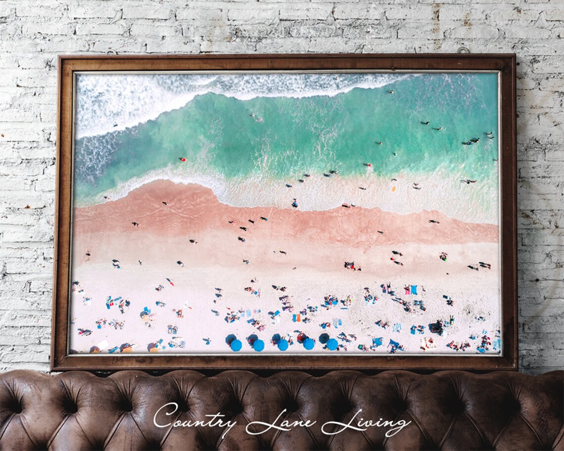 Overhead Beach Scene Seascape Image Download Bright Toned | Etsy