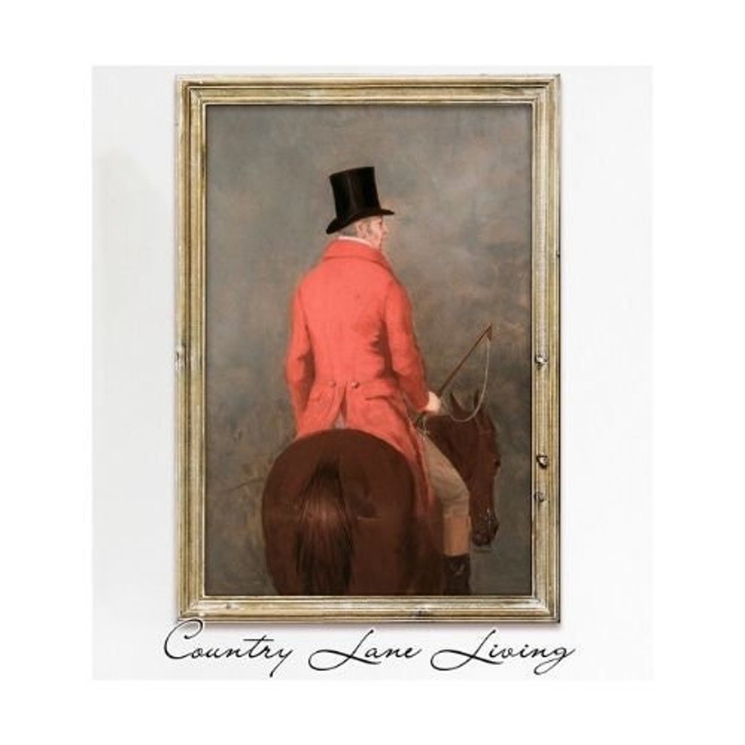 The English Hunter Portrait Oil Painting Download Vibrant Vintage ...