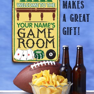 Personalized Metal Sign-game Room Play Nice-8x12/12x18 Indoor/outdoor ...