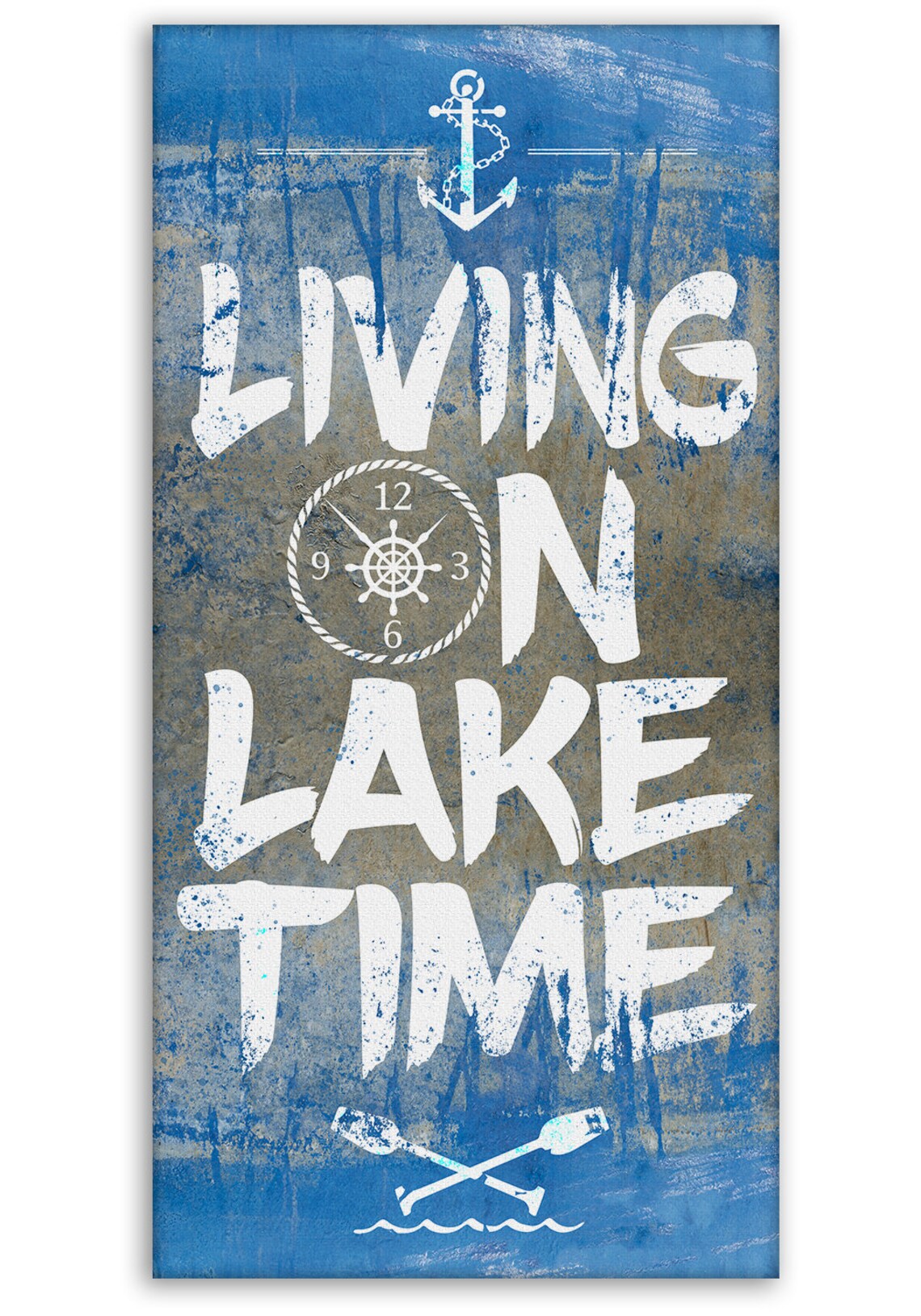 Living on Lake Time Large Canvas Stretched on Wood Frame - Etsy