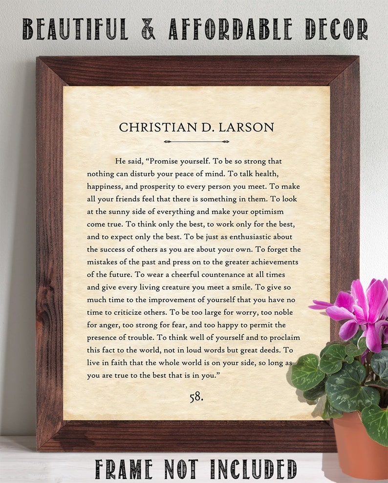 Promise Yourself Christian D Larson 11x14 Unframed Book - Etsy