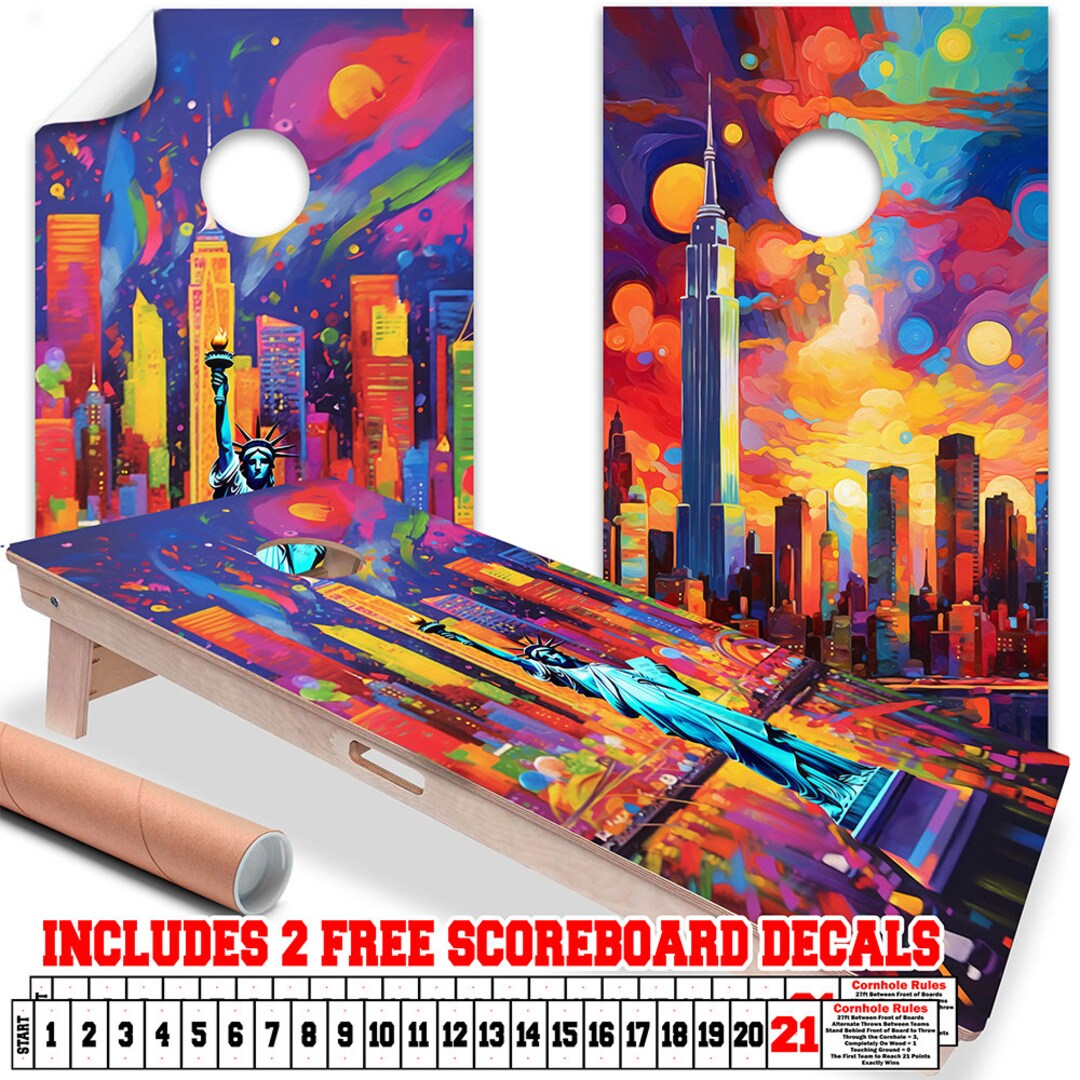 Cornhole Game Outdoor Cornhole Board Wraps 24x48 Inch - Custom Vinyl ...