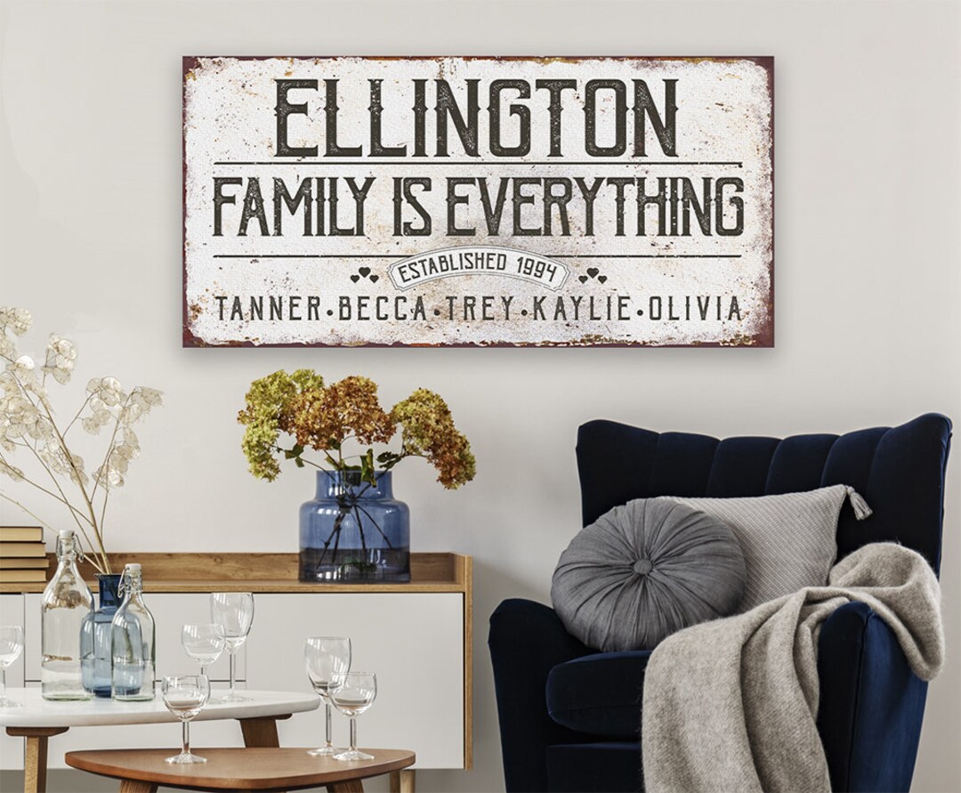 Personalized Large Canvas Family is Everything Stretched on Wood Frame ...