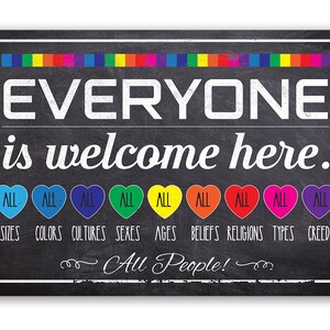 Welcome Everyone Rainbow 8 X 12 or 12 X - Etsy