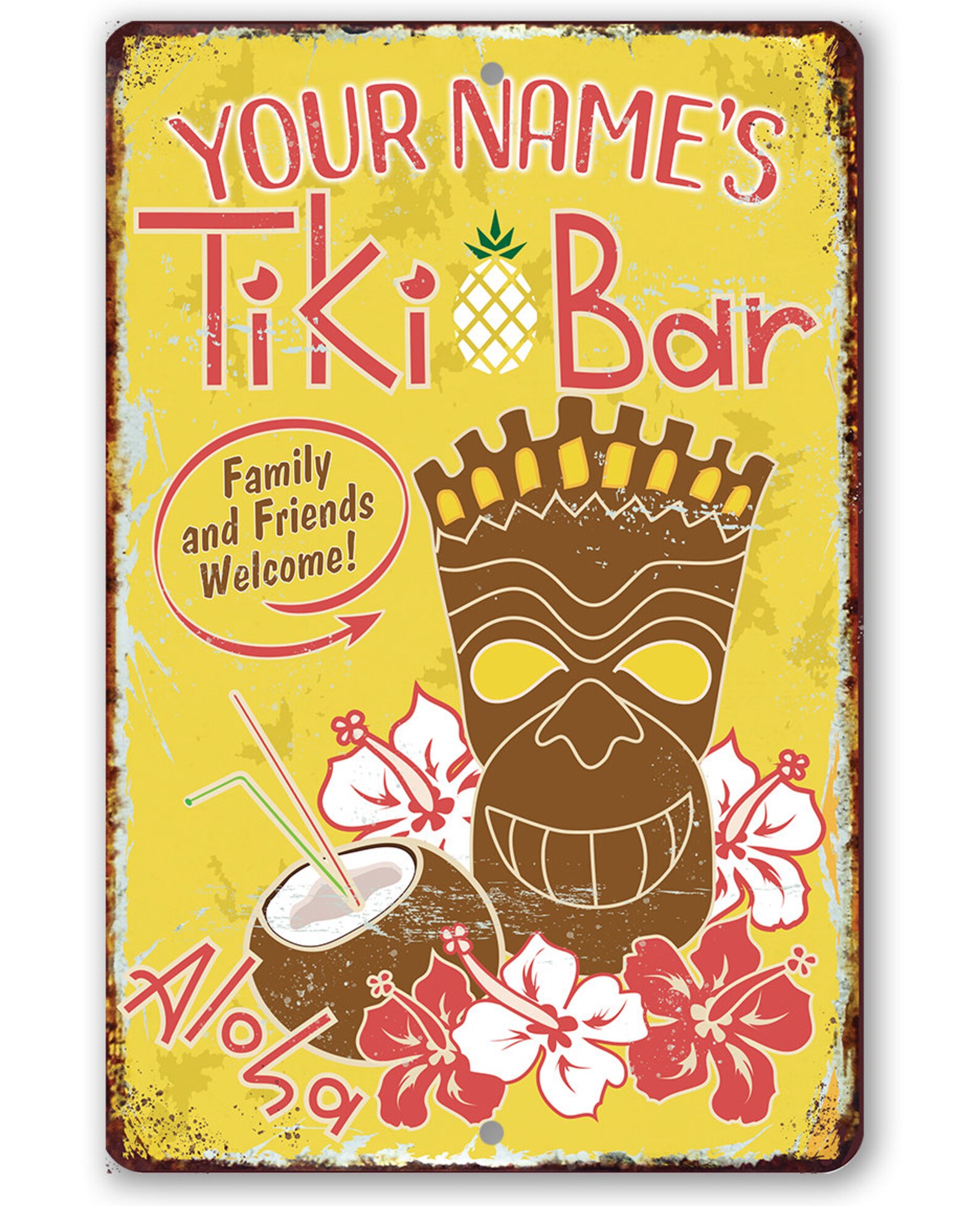 Personalized Tiki Bar-metal Sign 8 X 12 or - Etsy