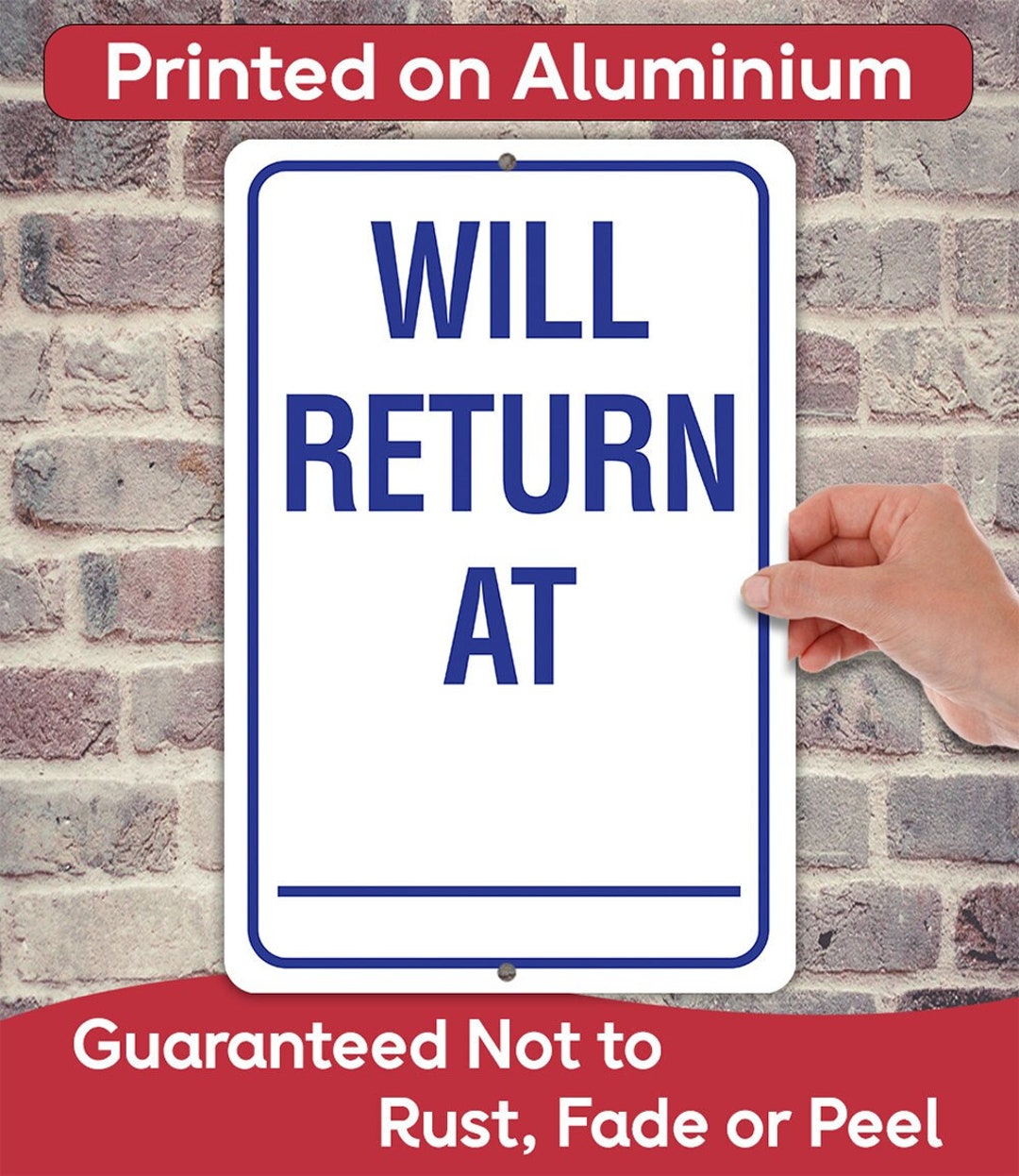 Will Return at Metal Sign-8x12 or 12x18 Indoor/outdoor Office ...
