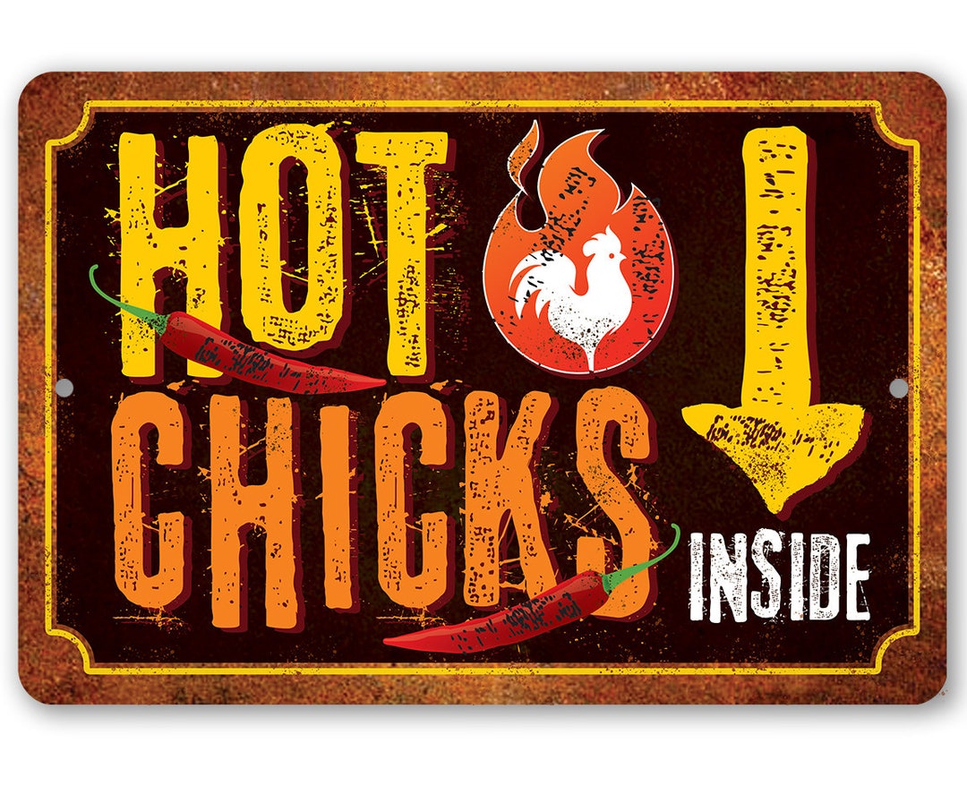 Tin Metal Sign Hot Chicks 8x12/12x18 Use Indoor/outdoor Cute and Funny ...
