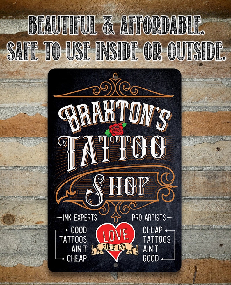 Tin Personalized Tattoo Shop Sign 8 X 12 or - Etsy