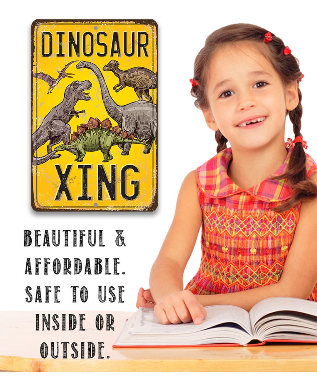 Dinosaur Crossing Metal Sign Choose 8x12 or - Etsy