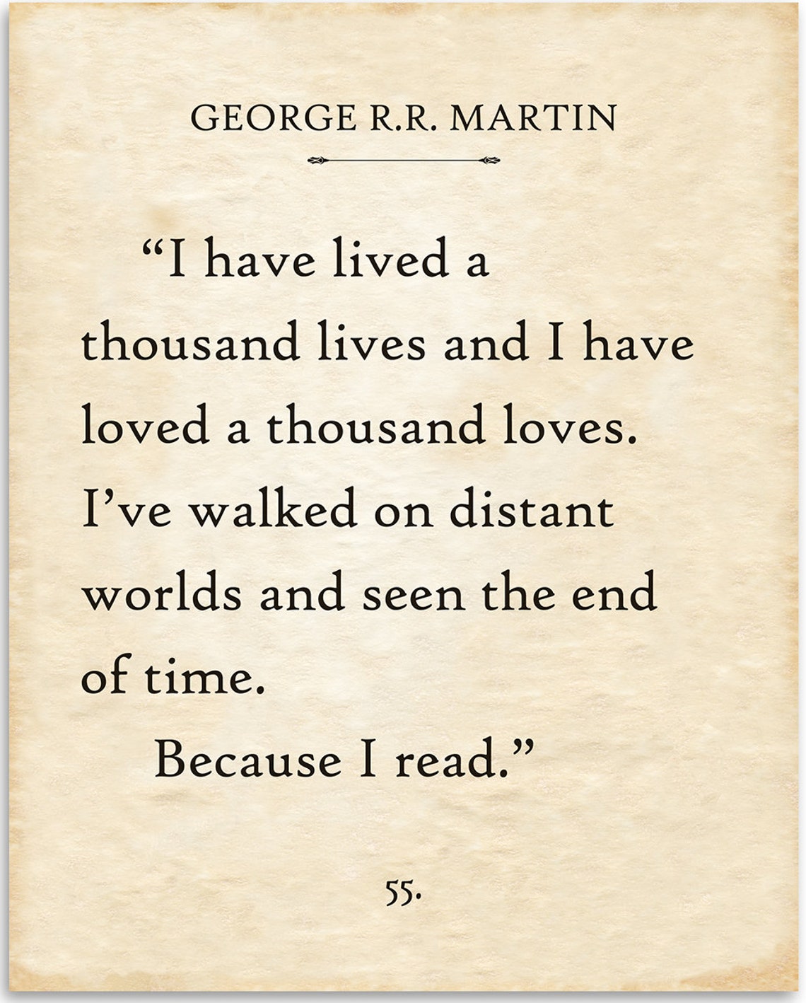 I Have Lived A Thousand Lives George R.R. Martin 11x14 | Etsy