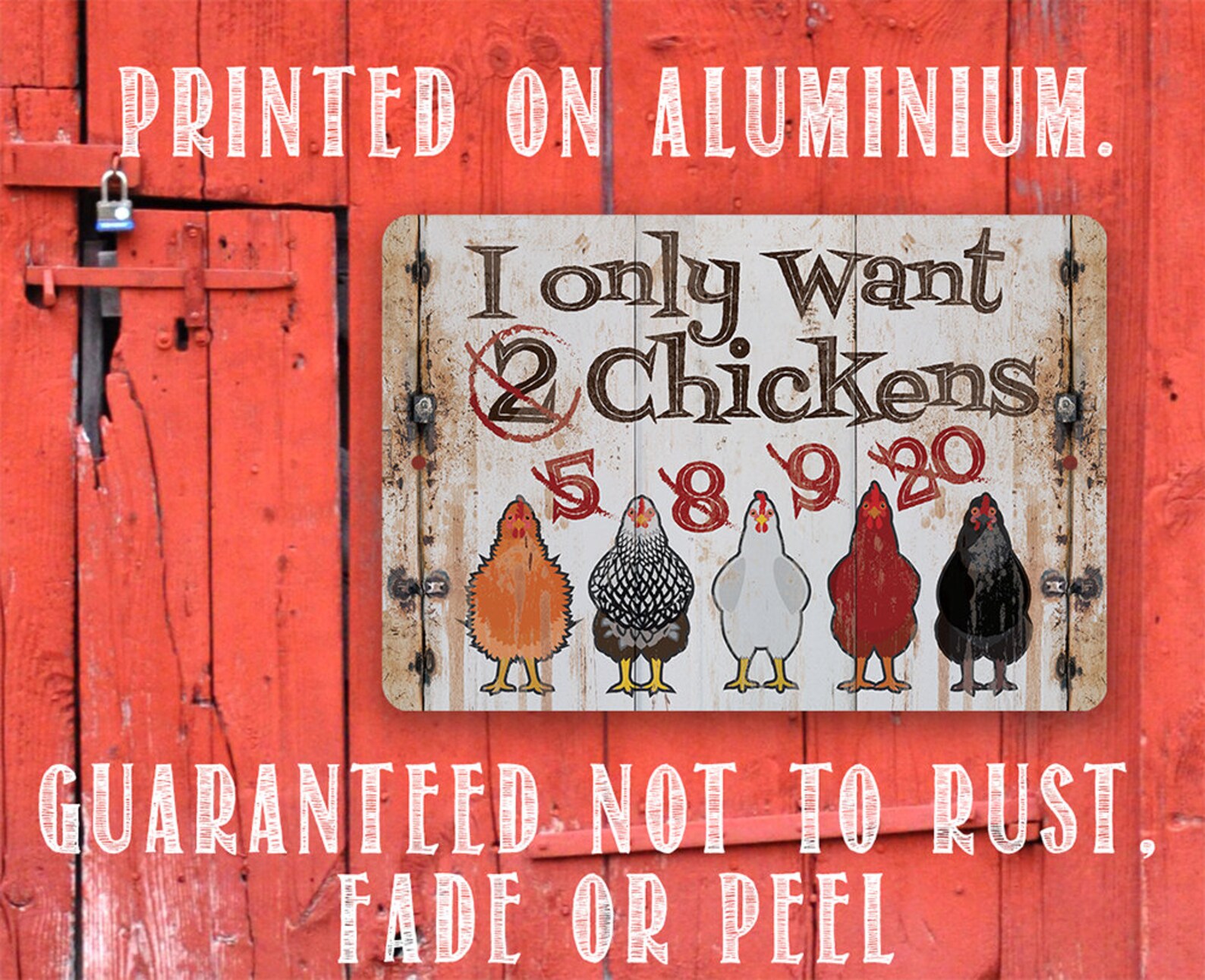 Tin I Only Want Chickens Metal Sign - Etsy