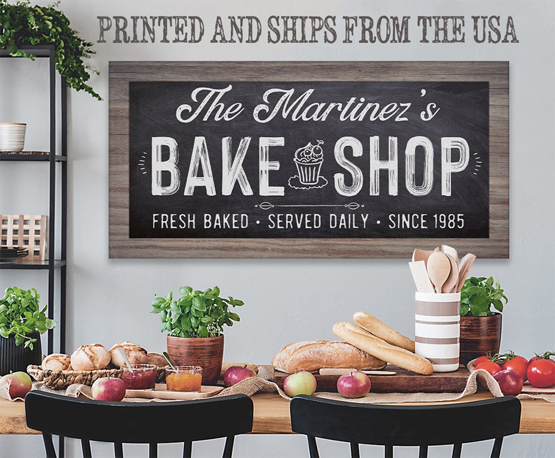 Personalized bake Shop Large Canvasnot Printed on - Etsy